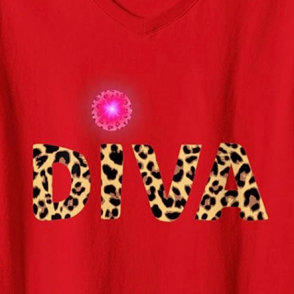 Designer Diva Port & Co | Tops | New V Neck Animal Print Diva Tee Shirt Nwts | Poshmark